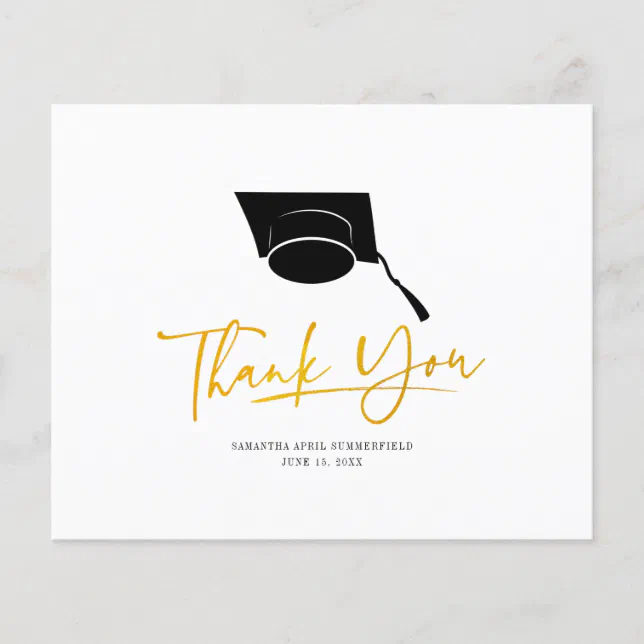 Graduation 2024 Minimalist Custom Thank You Card | Zazzle