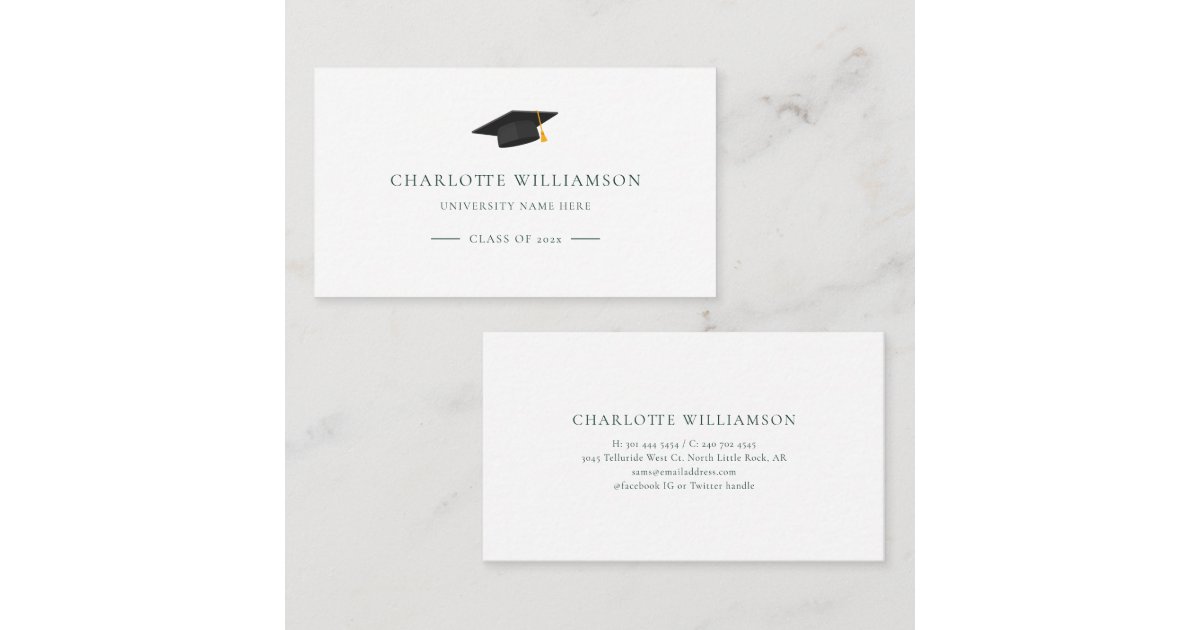 Graduation 2024 Modern Graduate Business Card | Zazzle