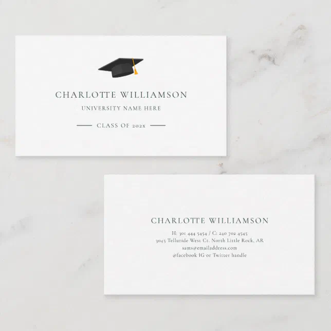 Graduation 2024 Modern Graduate Business Card | Zazzle