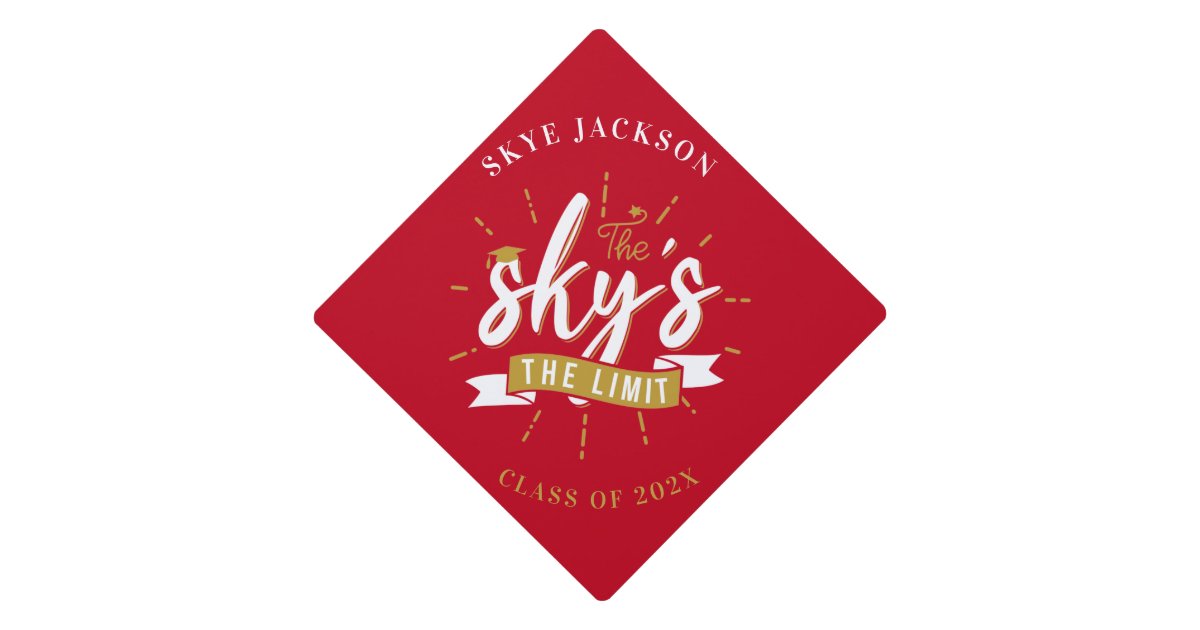 Graduation 2024 Red Grad Party Paper Graduation Cap Topper | Zazzle