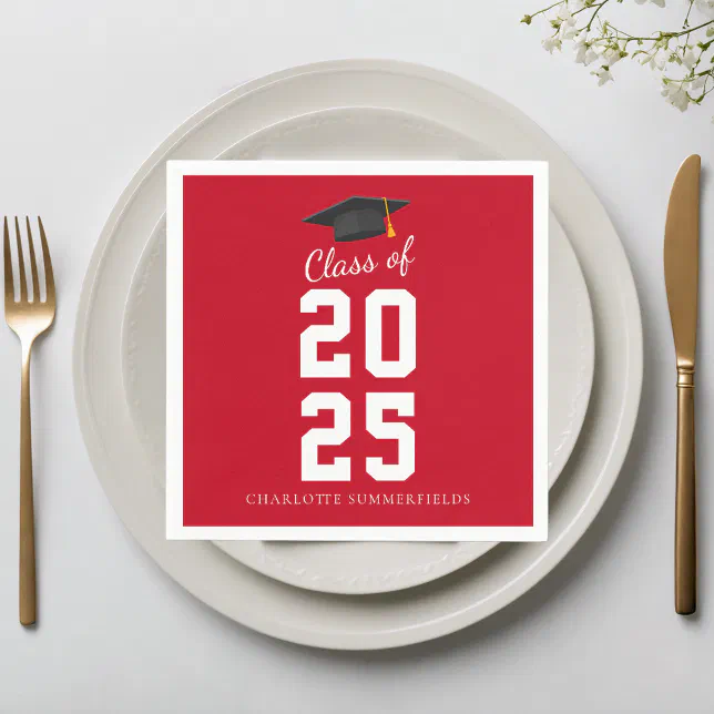 Graduation 2025 Grad Party Custom Paper Napkins | Zazzle