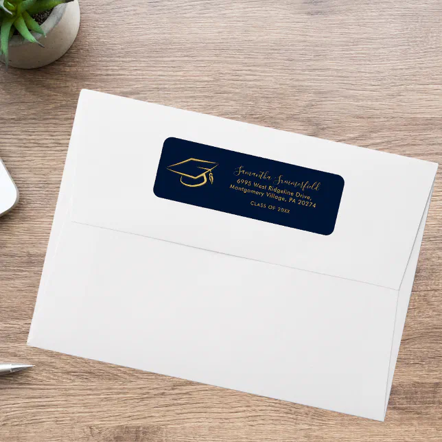 Graduation 2025 Graduate Cap Return Address Label | Zazzle