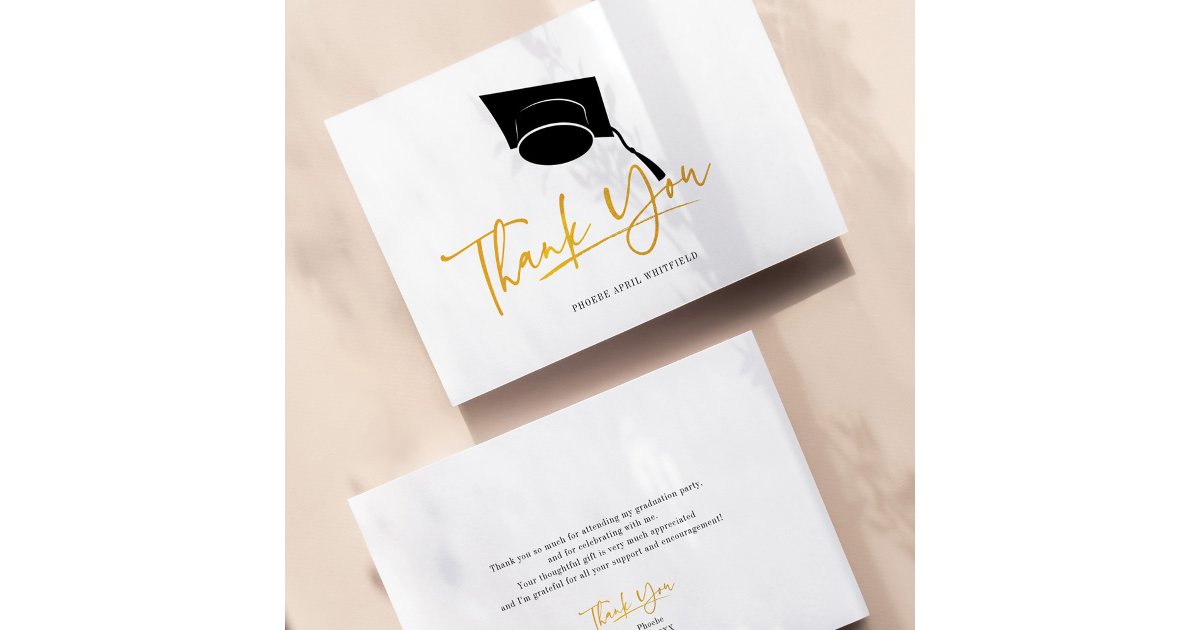 Graduation 2025 Minimalist Grad Script Thank You Note Card | Zazzle