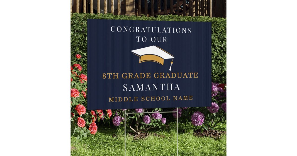 Graduation 2025 Modern 8th Grade Graduate Sign | Zazzle