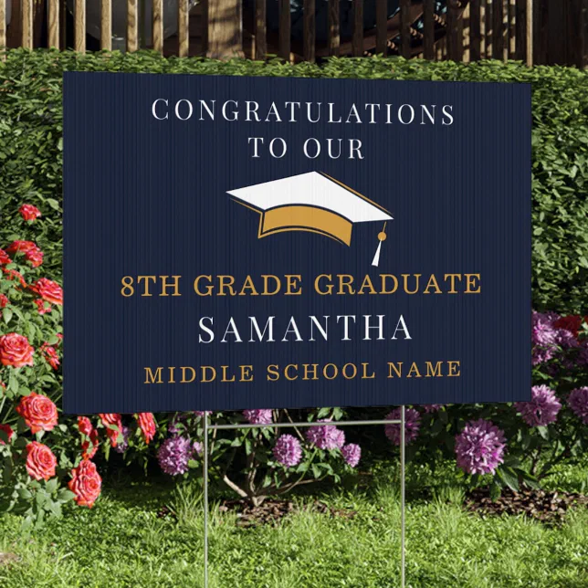 Graduation 2025 Modern 8th Grade Graduate Sign | Zazzle