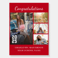 Graduation 2025 Multi Photo Red Grad Party Foam Board | Zazzle
