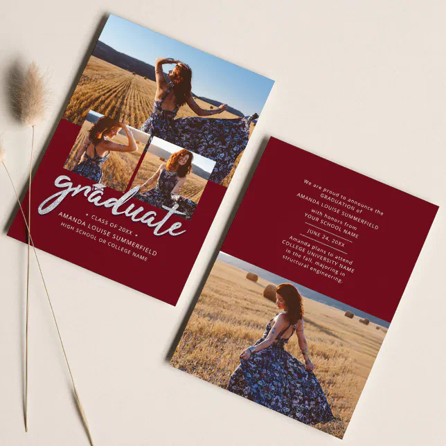 Graduation 2025 Photo Collage Graduate Announcement | Zazzle