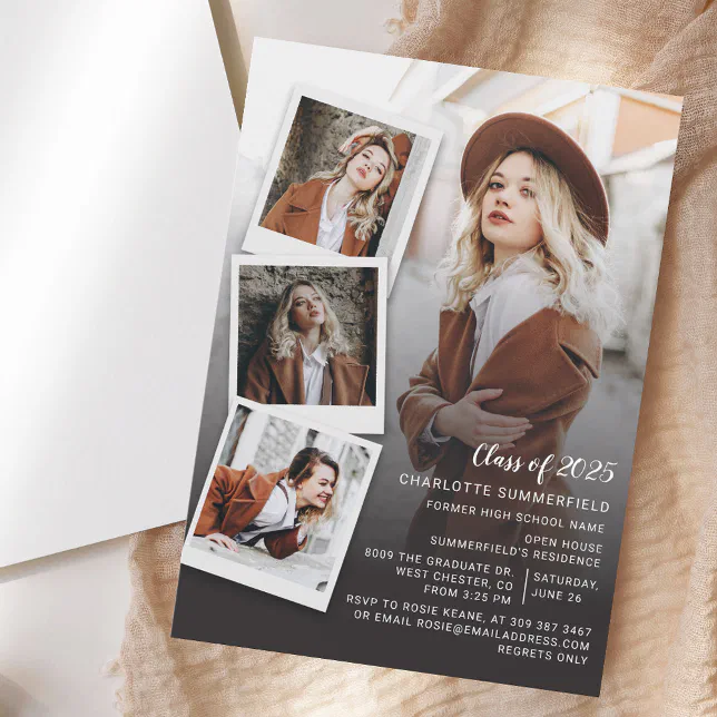 Graduation 2025 Photo Collage Script Grad Invitation | Zazzle