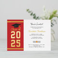 Graduation 2025 Red Script Grad Party Gold Foil Invitation | Zazzle