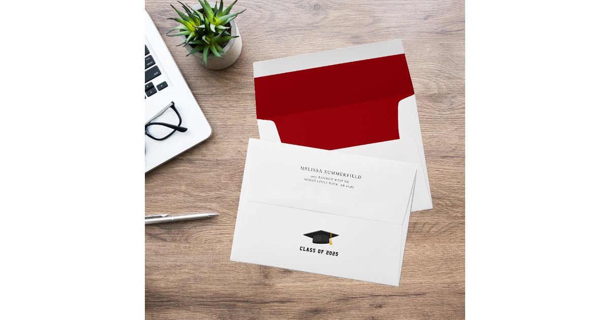 Graduation 2025 Return Addressed Custom Envelope | Zazzle