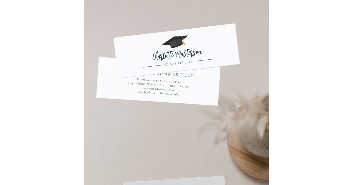Graduation 2025 Script Grad Name Calling Mini Business Card | Zazzle