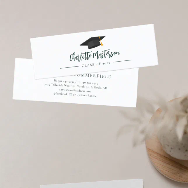 Graduation 2025 Script Grad Name Calling Mini Business Card | Zazzle