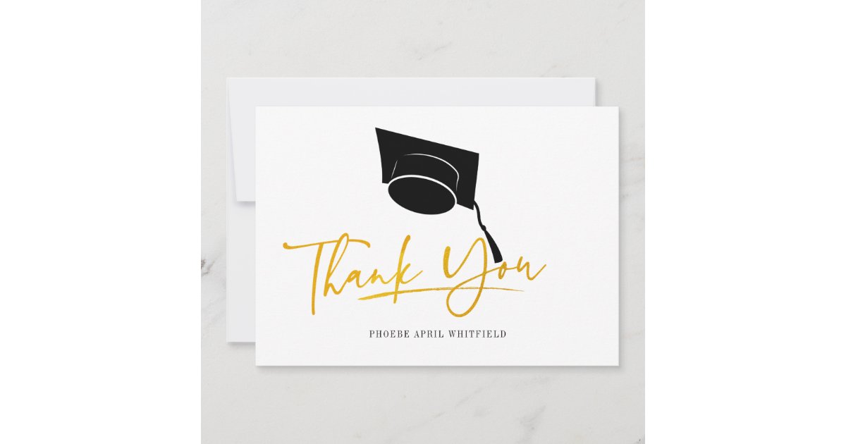 Graduation 2025 Script Grad Thank You Card | Zazzle