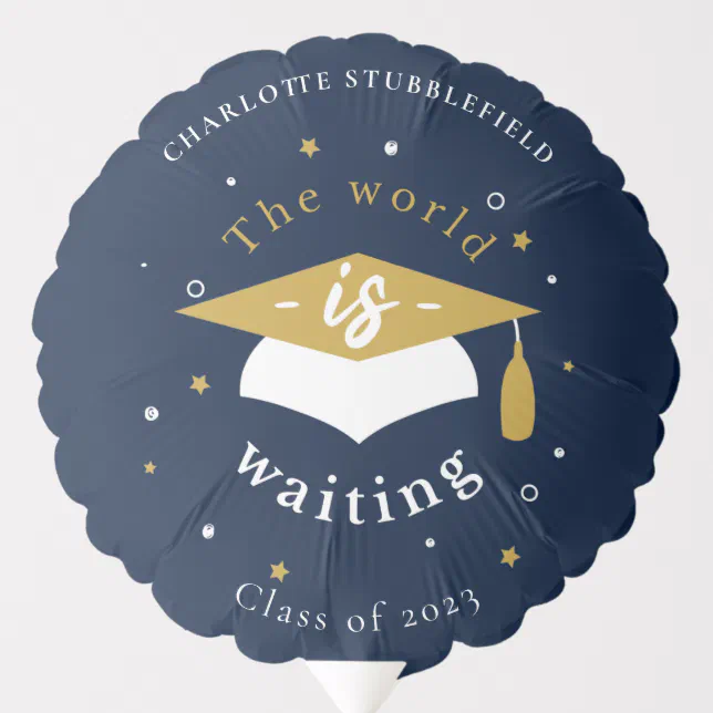 Graduation 2025 The World is Waiting Grad Photo Balloon | Zazzle