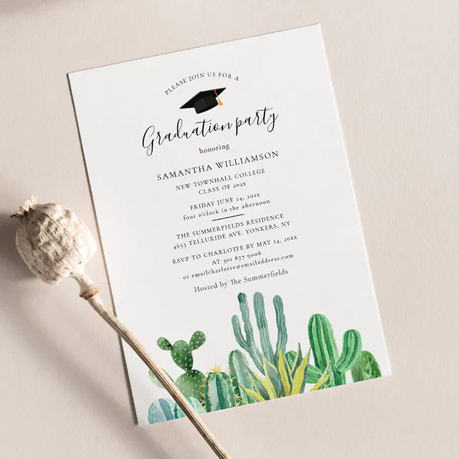 Graduation 2025 Watercolor Grad Party Invitation | Zazzle
