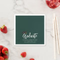Graduation 2026 Script Green Paper Napkins | Zazzle