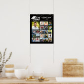 Graduation 22 Photo Collage GRAD Black White Poster | Zazzle