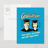 Graduation: 4 Years, 2 Books Announcement Postcard | Zazzle