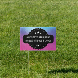 Graduation 5th Grade Funny Promotion Modern Pink Sign | Zazzle