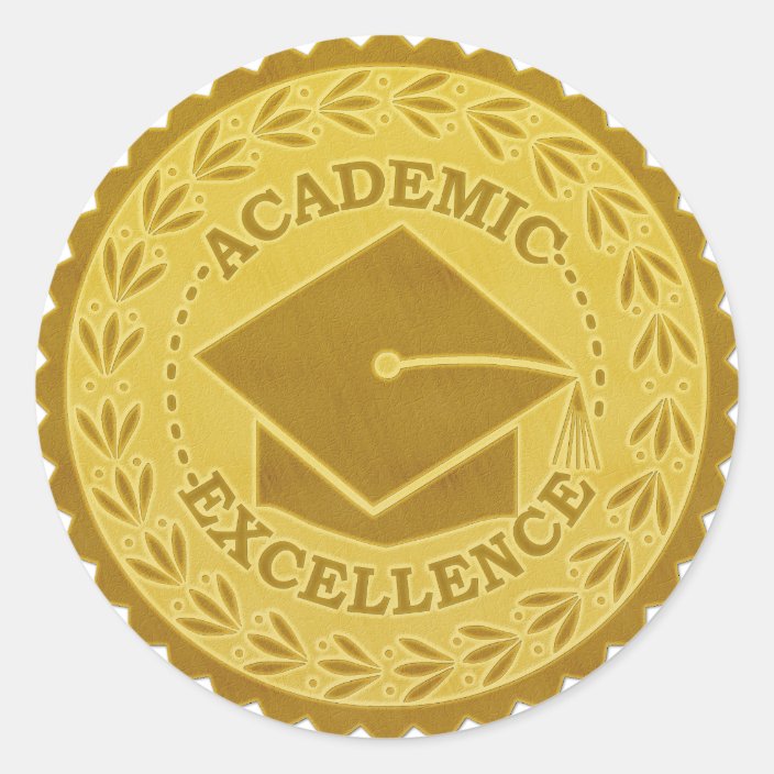 Graduation Academic Excellence Faux Gold Seal | Zazzle.com