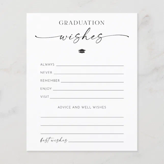 Graduation Advice And Wishes Card | Zazzle