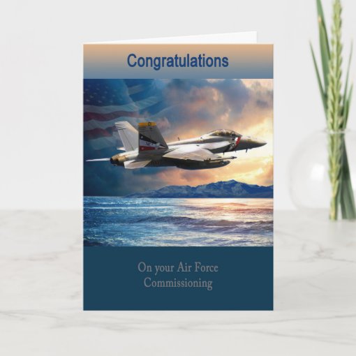 Graduation Air Force Commissioning, F 18 Card | Zazzle