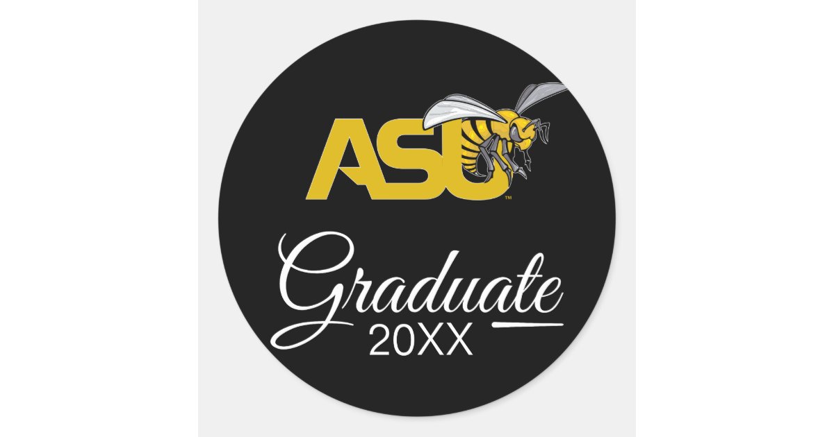 Graduation Alabama State Hornet Mark logo Classic Round Sticker | Zazzle