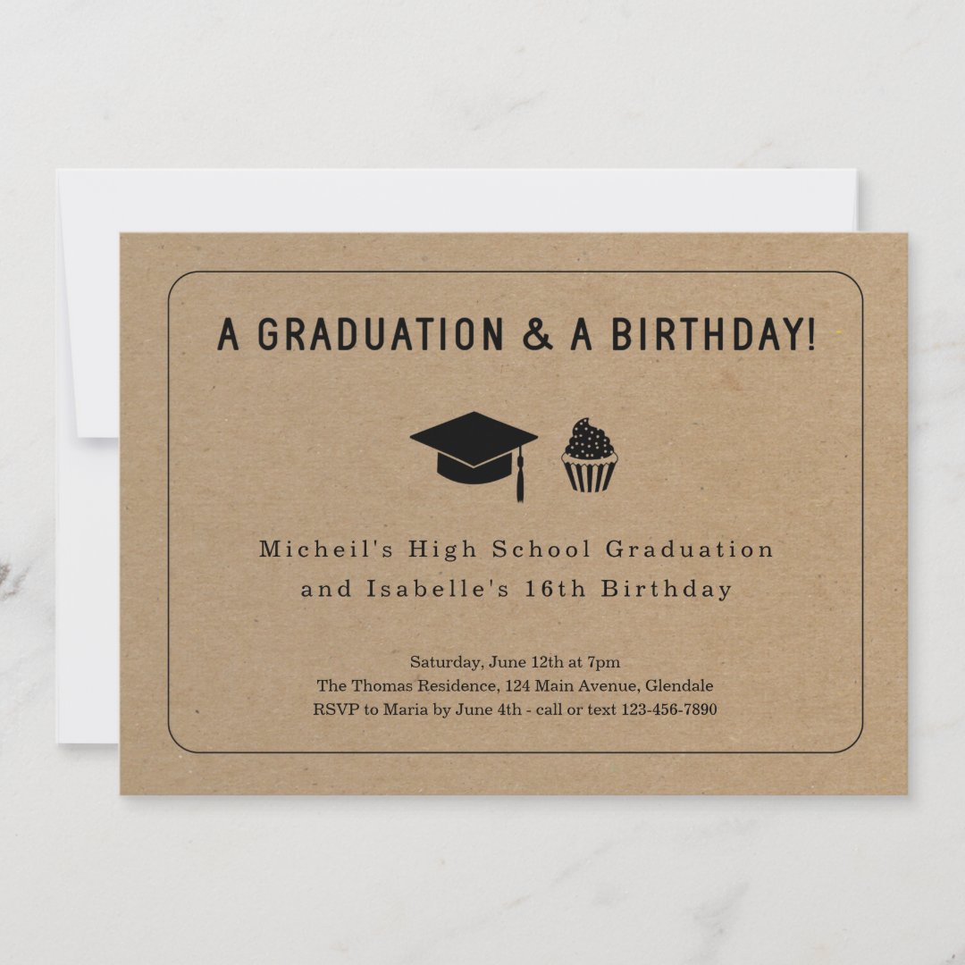 Graduation and Birthday Party Joint Invitation | Zazzle