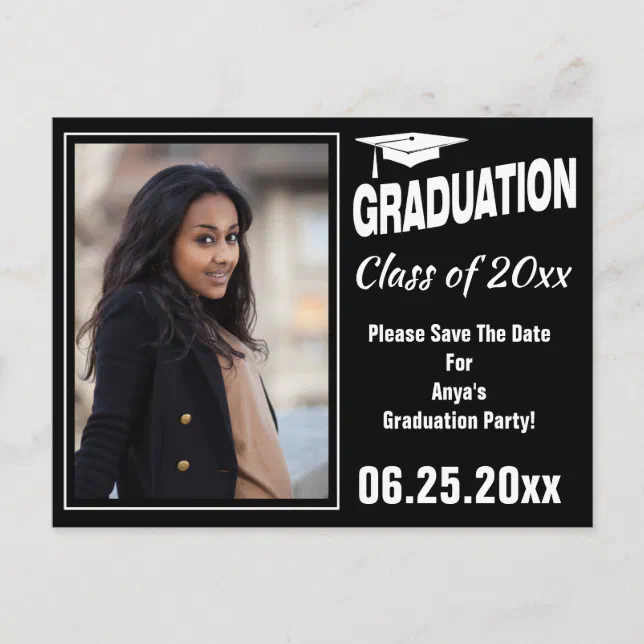 Graduation Annoucement Photo Save The Date Announcement Postcard | Zazzle