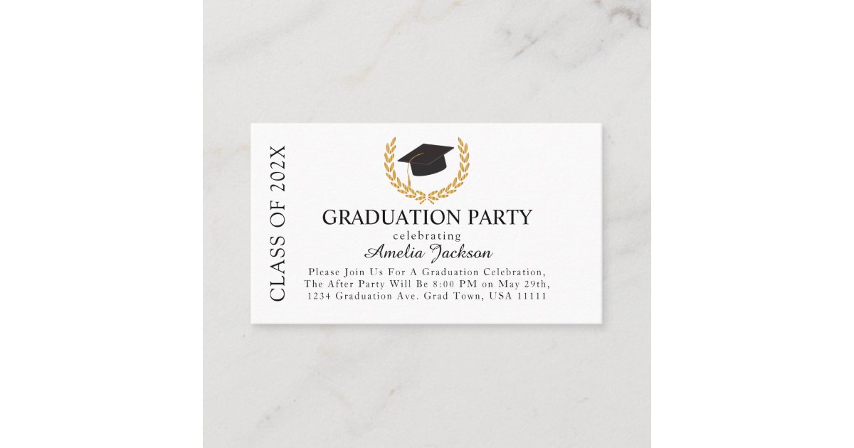 Graduation Announcement After Party Insert Cards | Zazzle