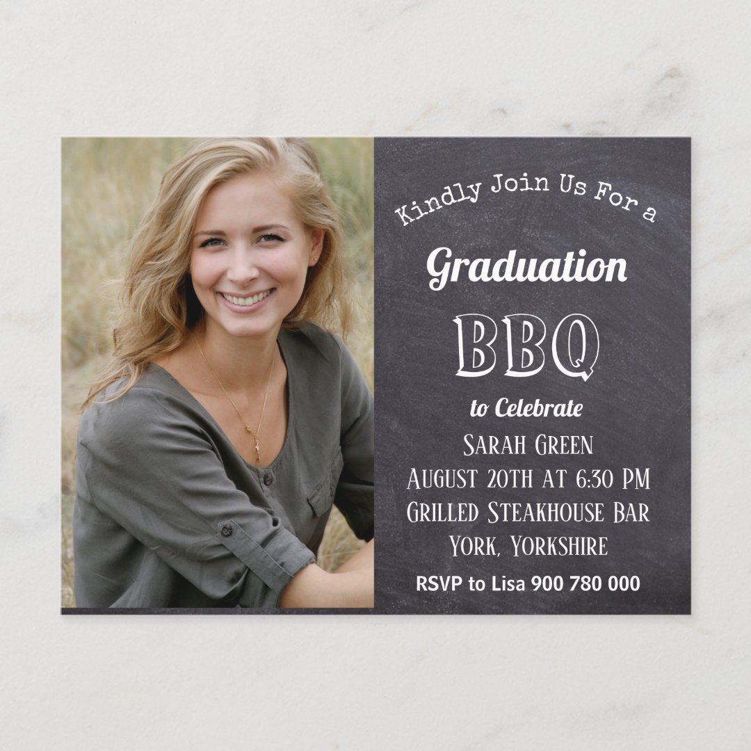 Graduation Announcement Chalkboard Invitation | Zazzle