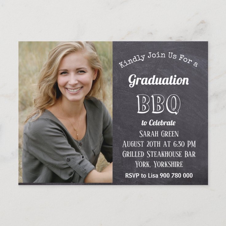 Graduation Announcement Chalkboard Invitation | Zazzle