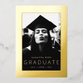 Graduation Announcement Gold Foil Pressed Border | Zazzle