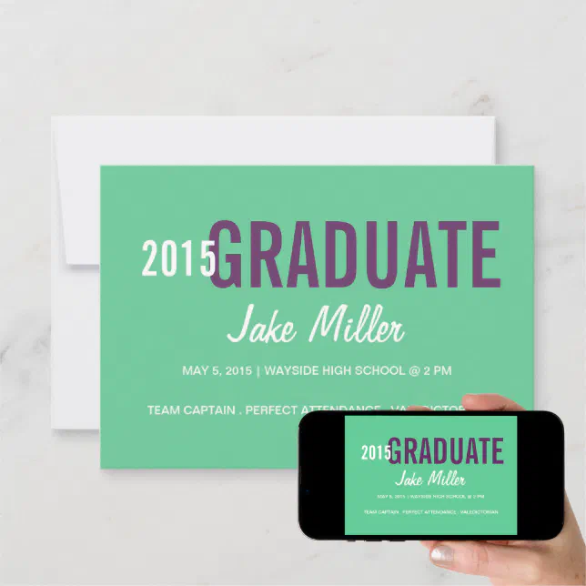 Graduation Announcement/Invite | yr Photo|green Invitation | Zazzle