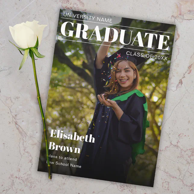 Graduation Announcement Magazine Cover Photo | Zazzle
