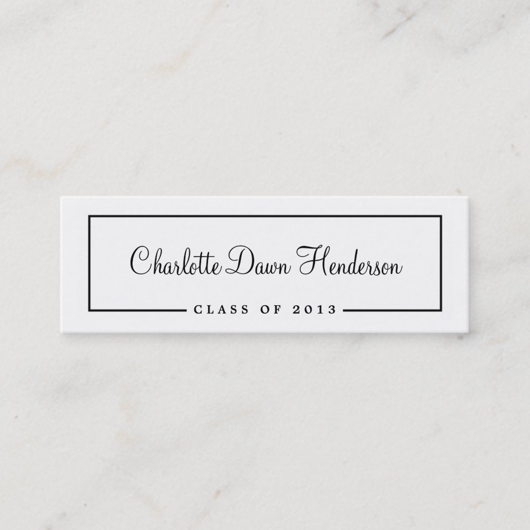 Graduation announcement name card border Class of | Zazzle