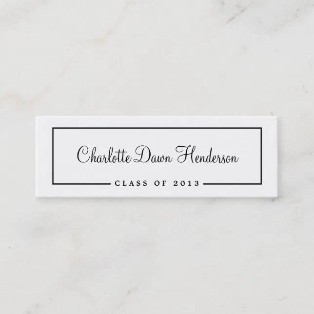 Graduation announcement name card border Class of | Zazzle