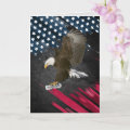 Graduation Bald Eagle On Flag Card | Zazzle