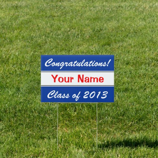 Graduation banner with custom text and class year sign | Zazzle
