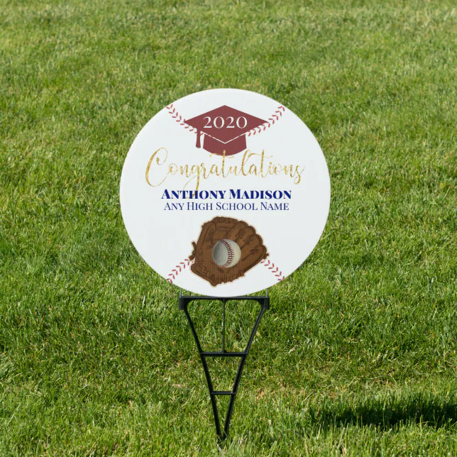 Graduation Baseball High School Student Sign | Zazzle