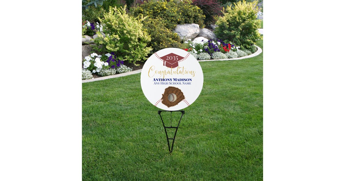 Graduation Baseball High School Student Sign | Zazzle