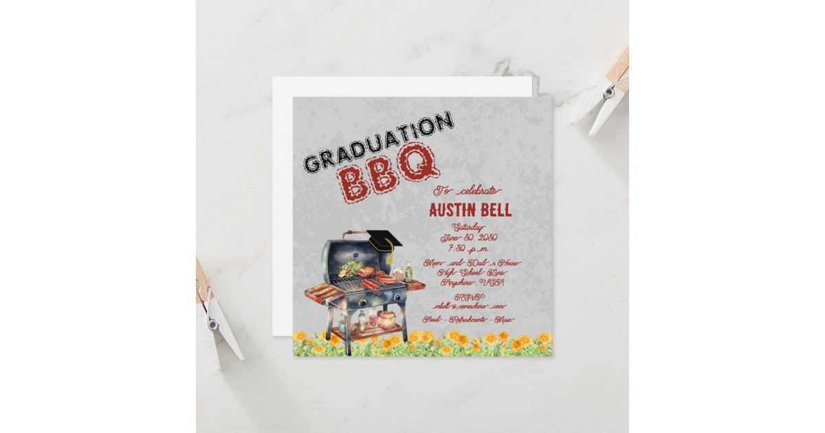 Graduation BBQ Invitation | Zazzle