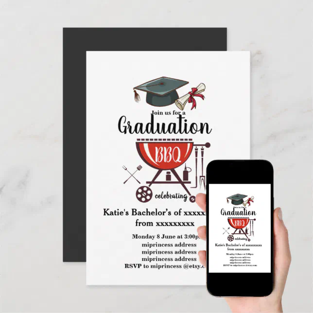 Graduation BBQ invitation, grad party Invitation | Zazzle