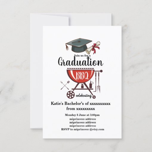 Graduation BBQ invitation, grad party Invitation | Zazzle