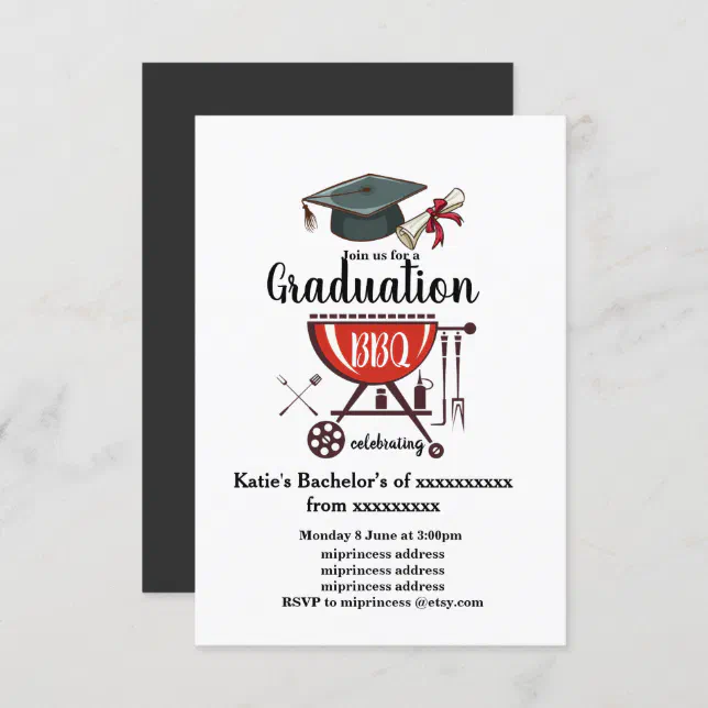 Graduation BBQ invitation, grad party Invitation | Zazzle