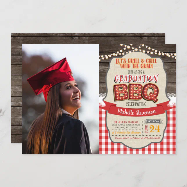 Graduation BBQ Party Invitation - Grill & Chill PG | Zazzle