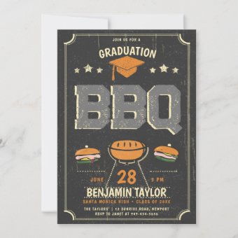 Graduation BBQ Party Rustic Cowboy Country Photo Invitation | Zazzle