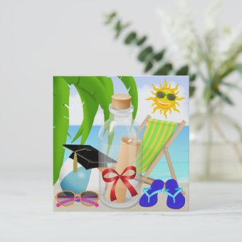 Graduation Beach Party - Invitation in a Bottle - | Zazzle