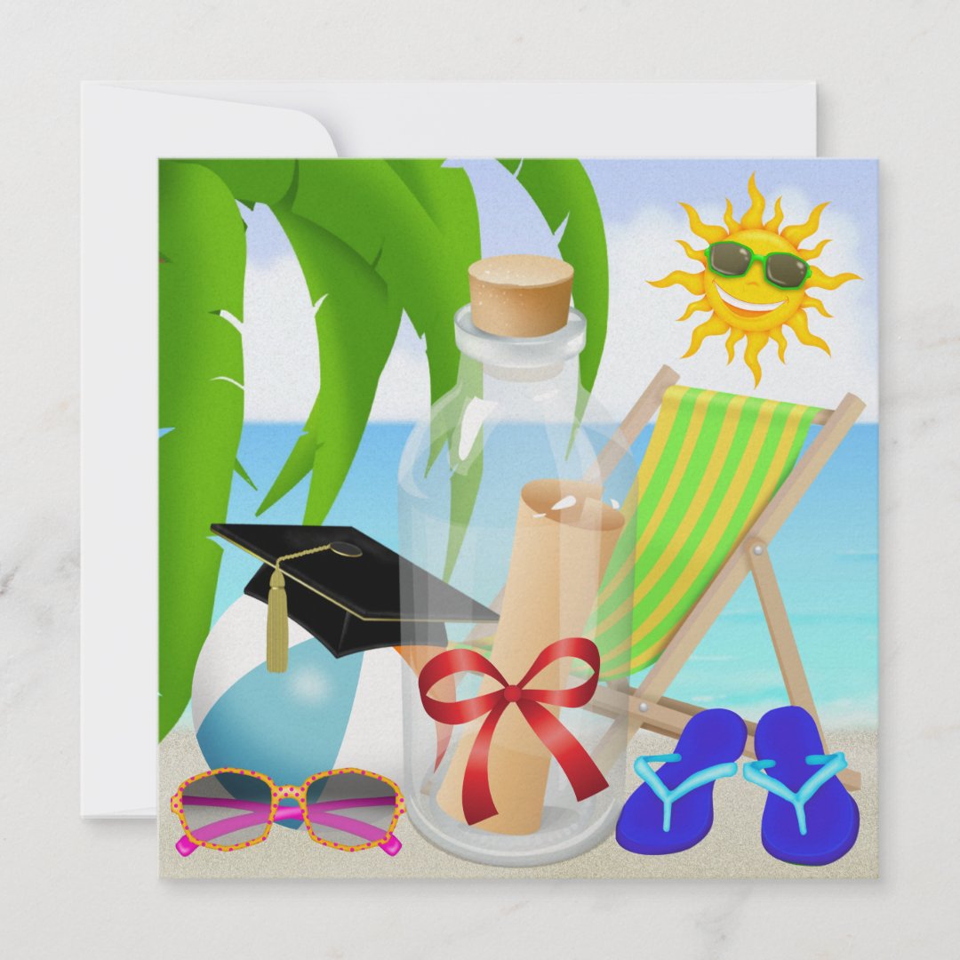Graduation Beach Party - Invitation in a Bottle - | Zazzle