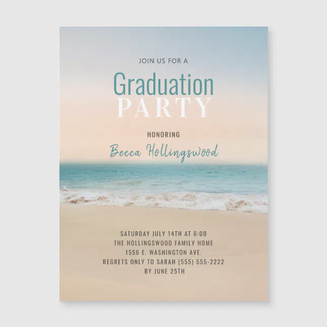 Graduation Beach Theme Party Invitation | Zazzle